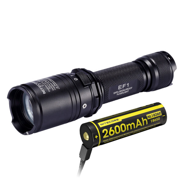 Nitecore - EF1 Explosion-Proof Flashlight and NL1823R USB Rechargeble ...