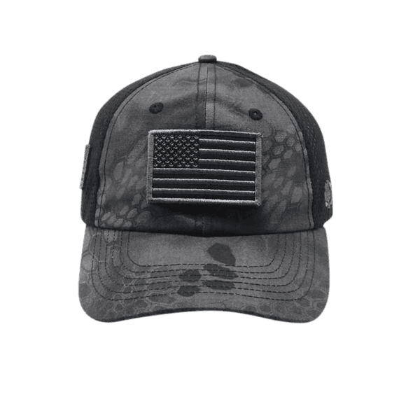 Blackout Coffee Co - PYTHON BLACK CAMO HAT WITH AMERICAN FLAG PATCH ...