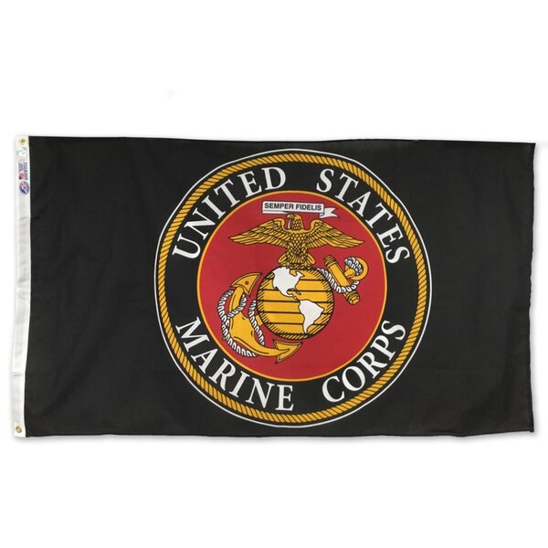 Armed Forces Gear - USMC Flag 3X5 (Black) - Military & First Responder ...