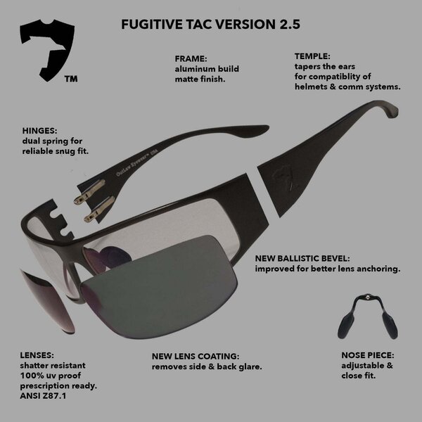 OutLaw Eyewear - Fugitive TAC Black / Polarized - ANSI Z87.1-2015 ...