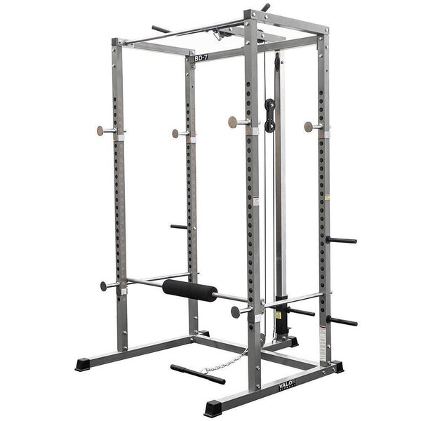 Valor Fitness - Compact 2x2 Power Rack w/ Lat Pull Station - Military ...