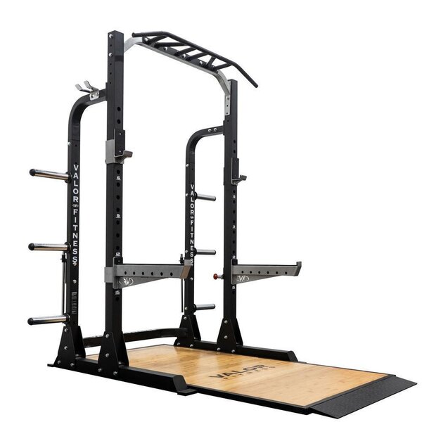 Valor Fitness - 3x3 Half Rack w/ Platform, Multi Grip Bar, and Plate ...