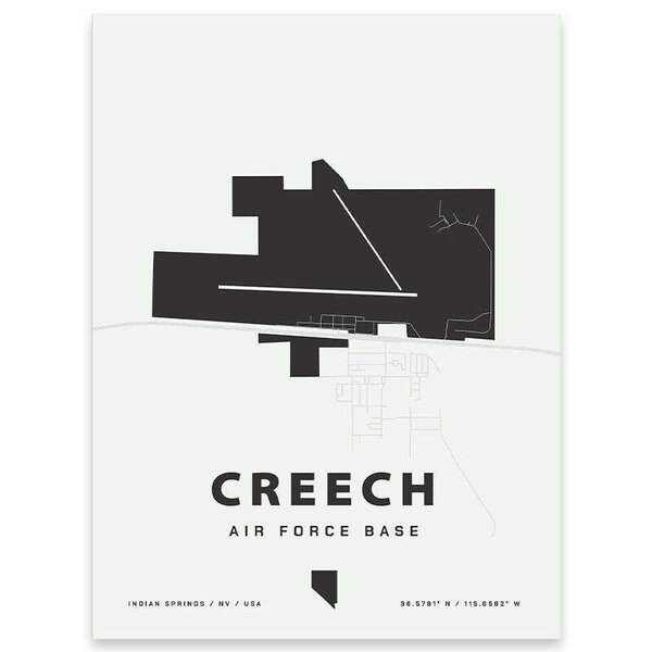 Home Base Maps - Creech Air Force Base Map Print - Military & First ...