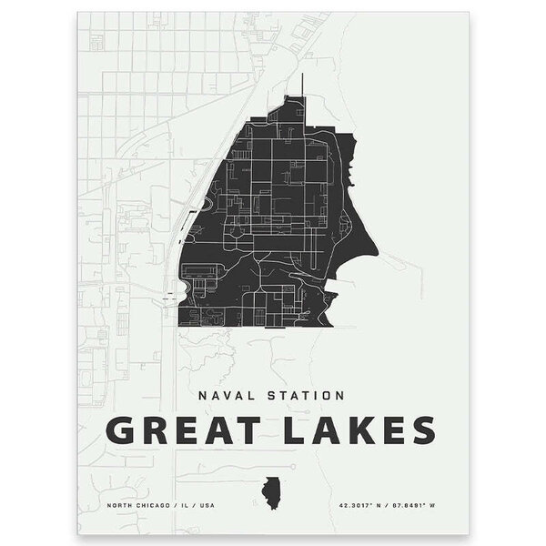 Home Base Maps - Naval Station Great Lakes Map Print - Military & First ...