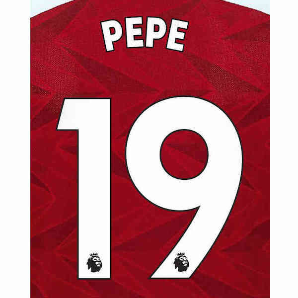 ProSoccer - Arsenal 2019/22 Home Pepe #19 Jersey Name Set - Military & First Responder Discounts ...