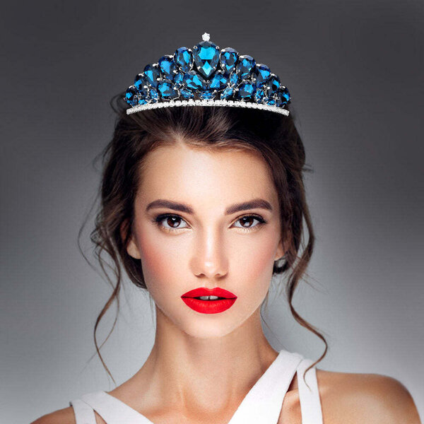 Shop4Savings - Teardrop Stone Cluster Embellished Princess Tiara ...