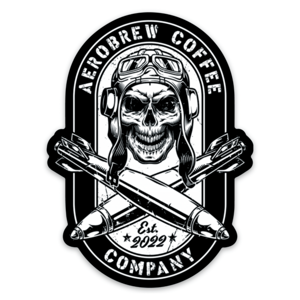 Aerobrew Coffee Company - Warbird Skull Pilot Sticker - Military ...