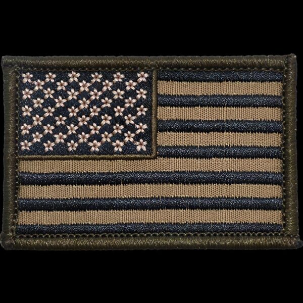 Gunfighter Trading Co. - US FLAG 2 X 3 TACTICAL PATCH - COYOTE BROWN W ...