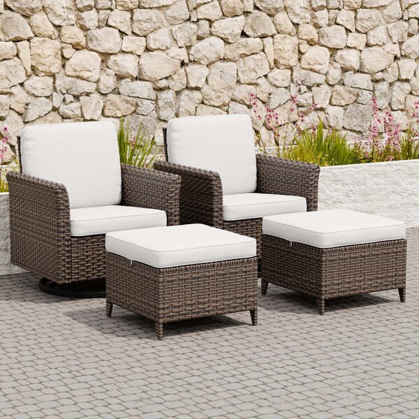 Eagle Peak - Ocean Vista Wicker Outdoor Patio Seating Set w/ Swivel ...