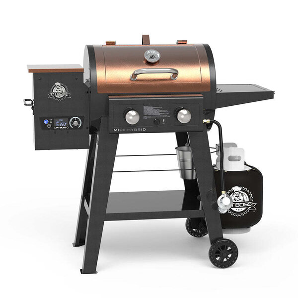 Pit Boss Grills - Mile Hybrid Wood Pellet/Gas Combo Grill - Military ...